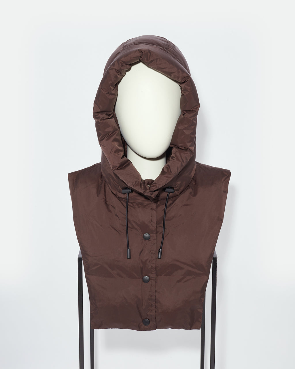 Padded hood bib in water-repellent technical fabric - brown - Yves ...