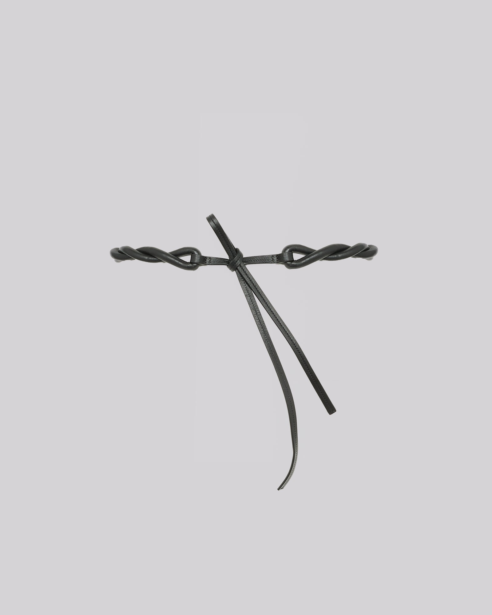Braided lamb leather belt - black - Yves Salomon – Yves Salomon UK