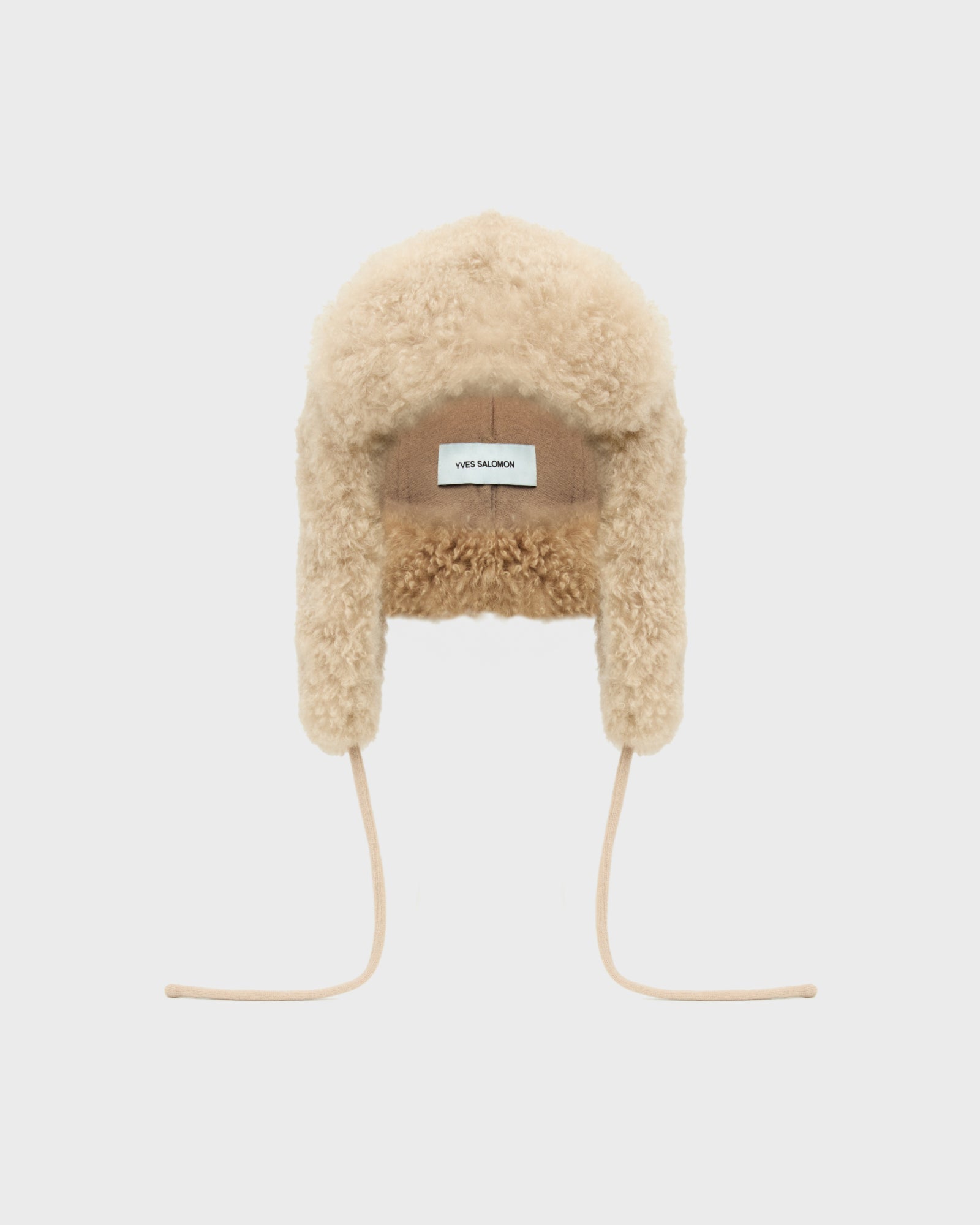 Cashmere lambskin shearling ushanka - beige -Yves Salomon – Yves Salomon UK